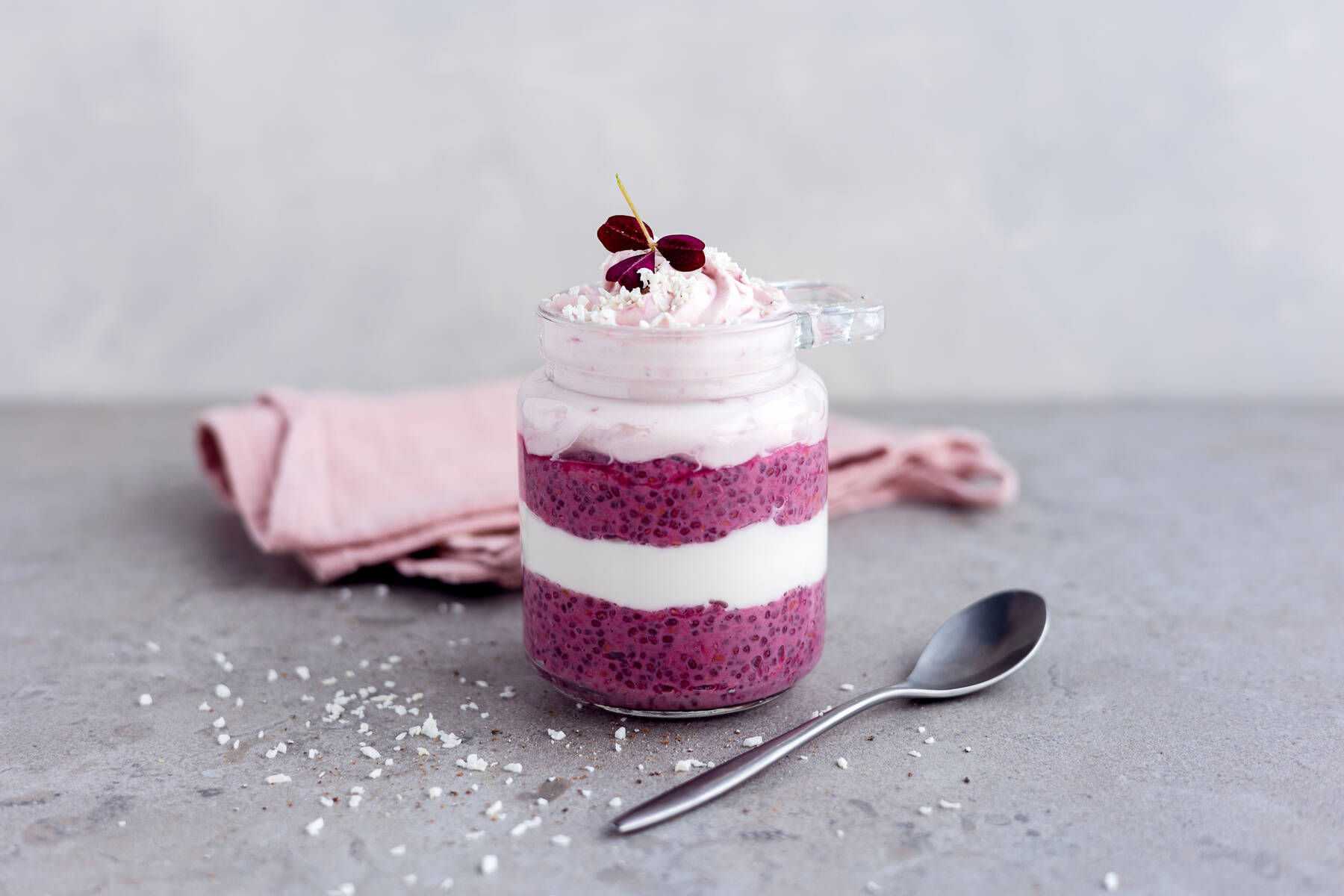 Hallonchiapudding - Valio Sverige