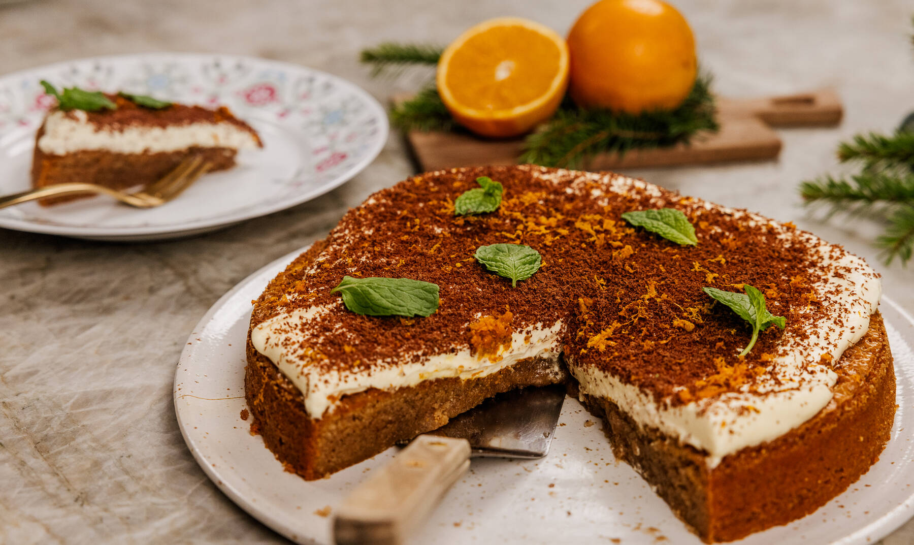 Julig kladdkaka med apelsingrädde - Valio Sverige